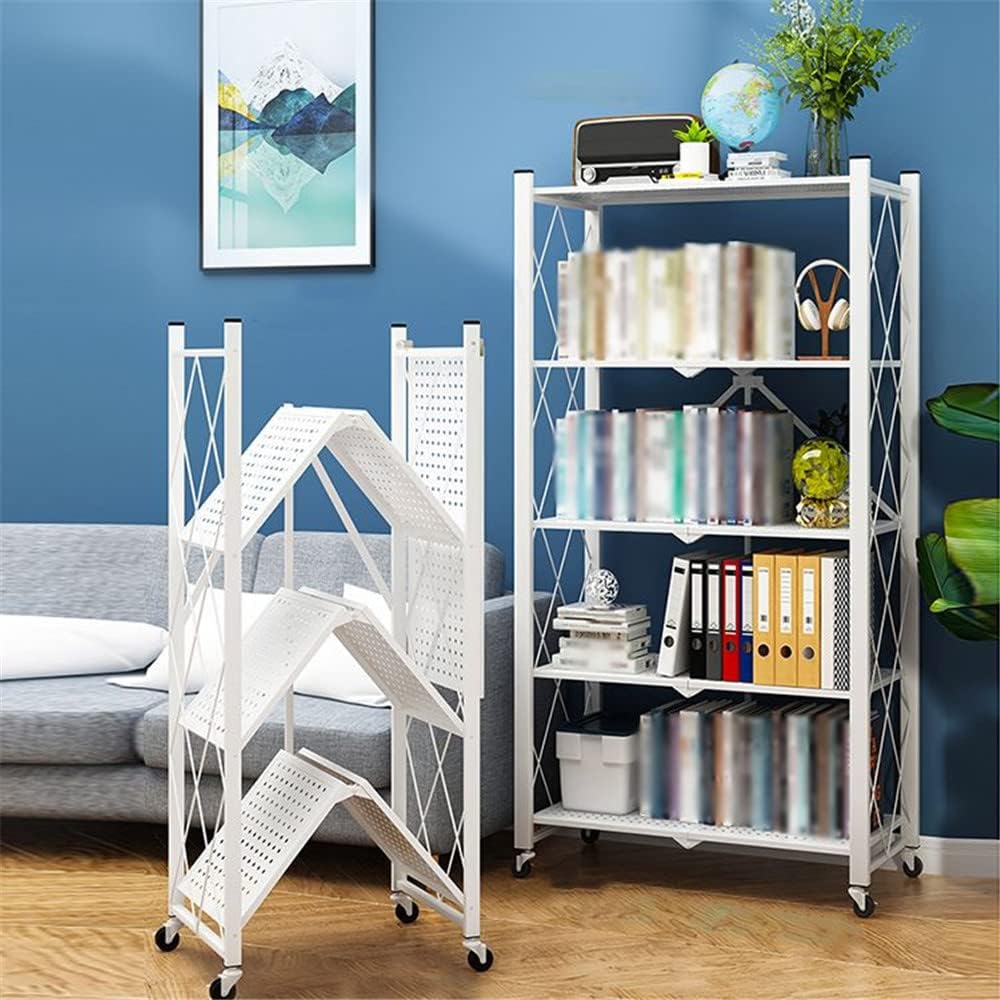 Amazon.com: NIUYAO 5 Tier Foldable Shelving Unit with Wheels ...