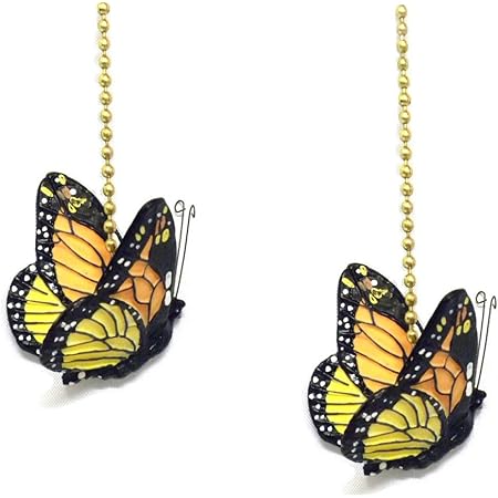 Set of 2 Butterfly Purple Flower Solid Ceramic Fan Pulls - Ceiling Fan ...