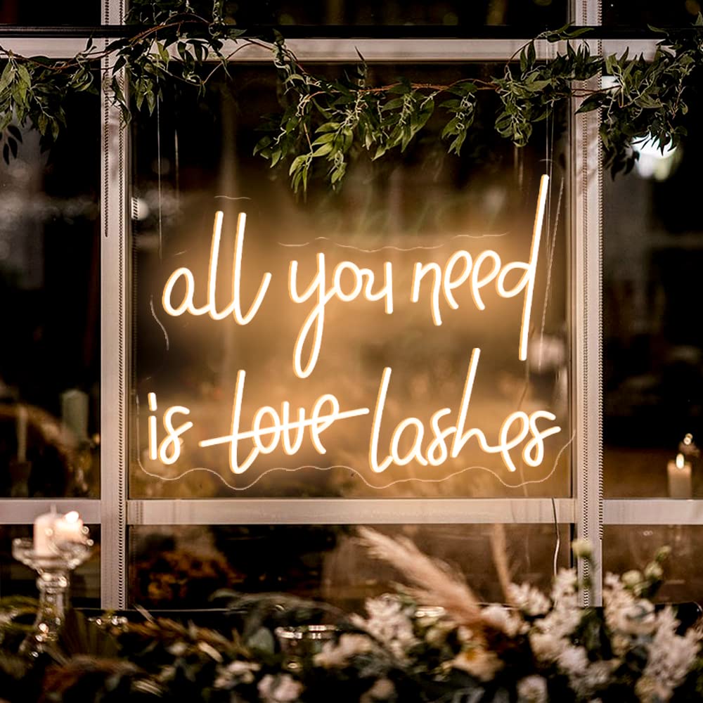 Neon Sign All You Need Is Lashes-Custom Personalized Home Wall Decor ...