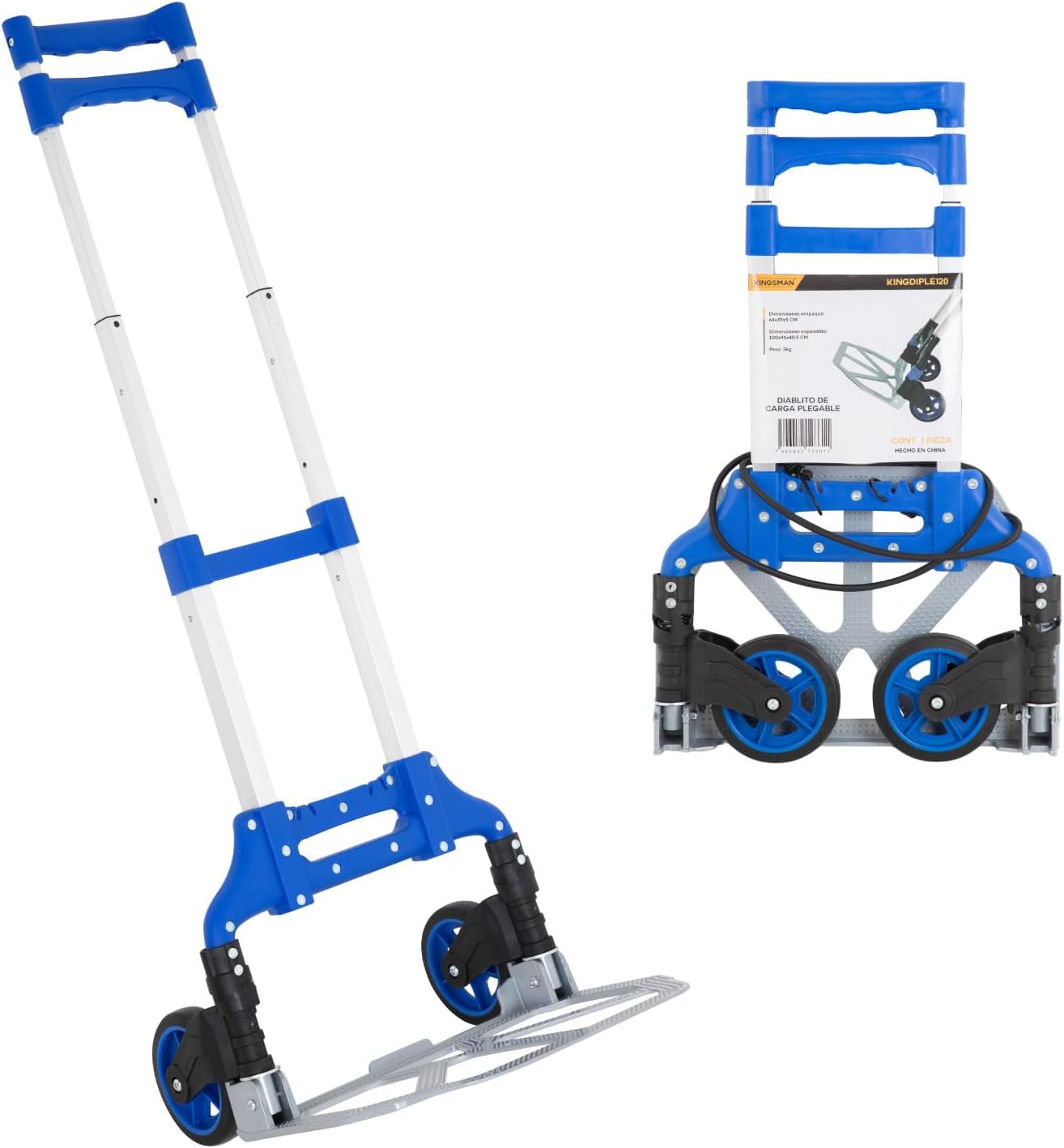 Genman - Diablito Plegable de Acero con Tres Llantas, 100 Kg : Amazon ...