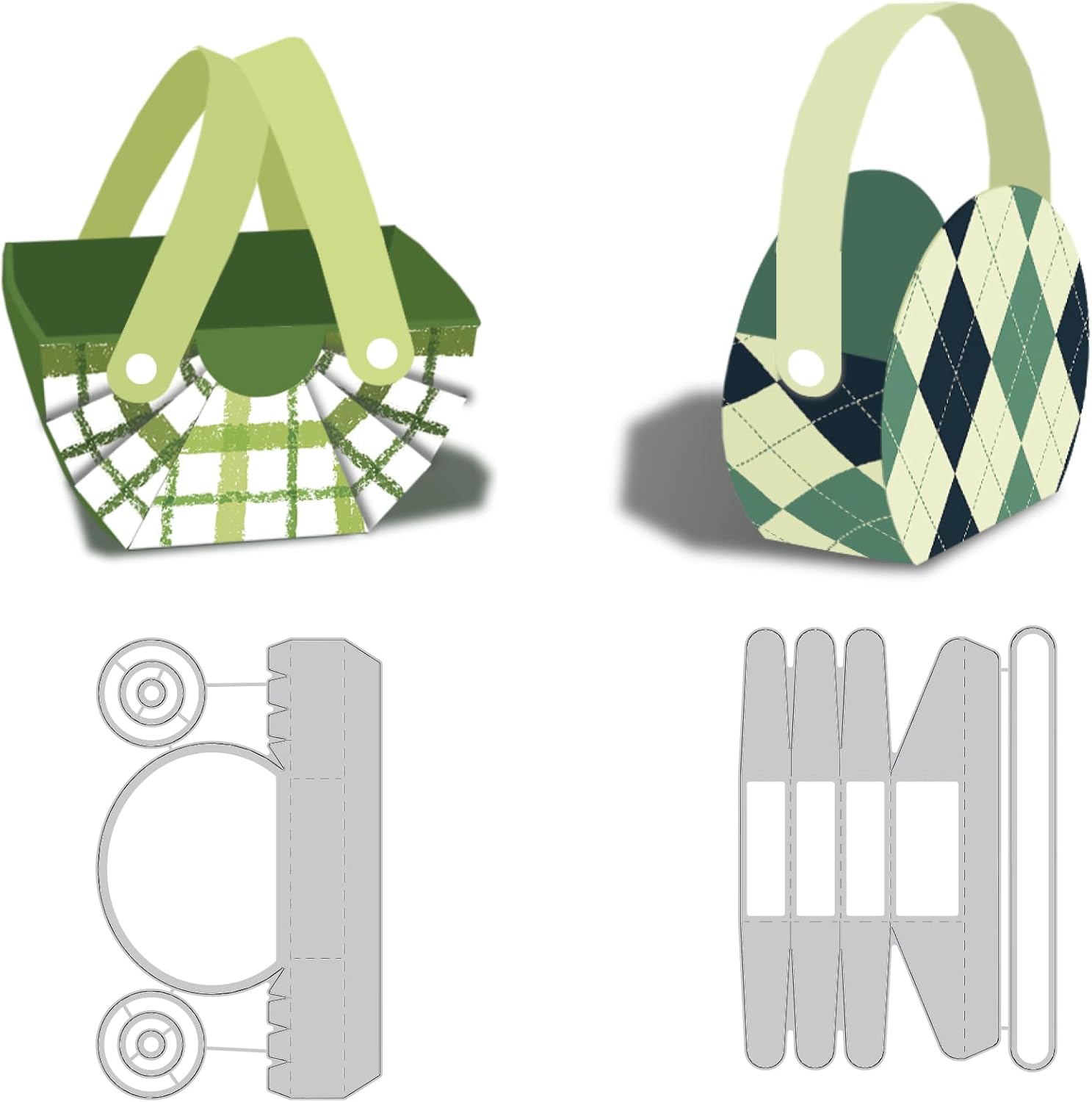 Amazon.com: BENECREAT 2 Styles 3D Basket Cutting Dies, Gift Box Metal ...