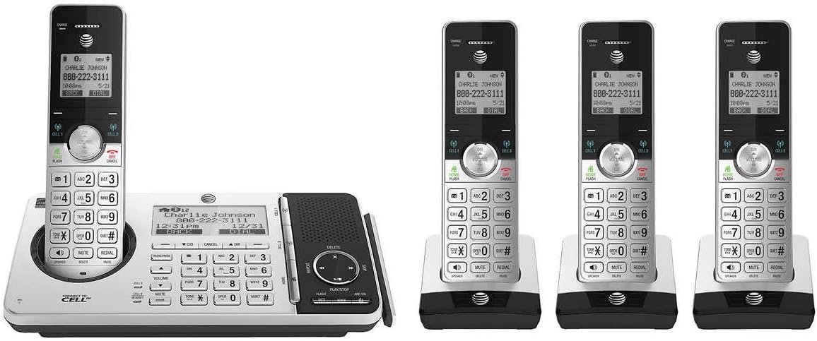 Amazon.com : AT&T 4 handset Cordless Phone with answering System, Call ...