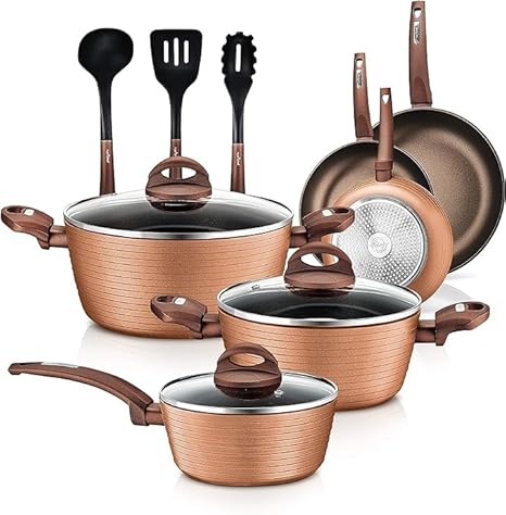 Amazon.com: NutriChef 12-Piece Nonstick Kitchen Cookware Set ...