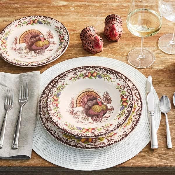 Amazon.com | Sur La Table Thanksgiving Turkey 12-Piece Dinnerware Set ...