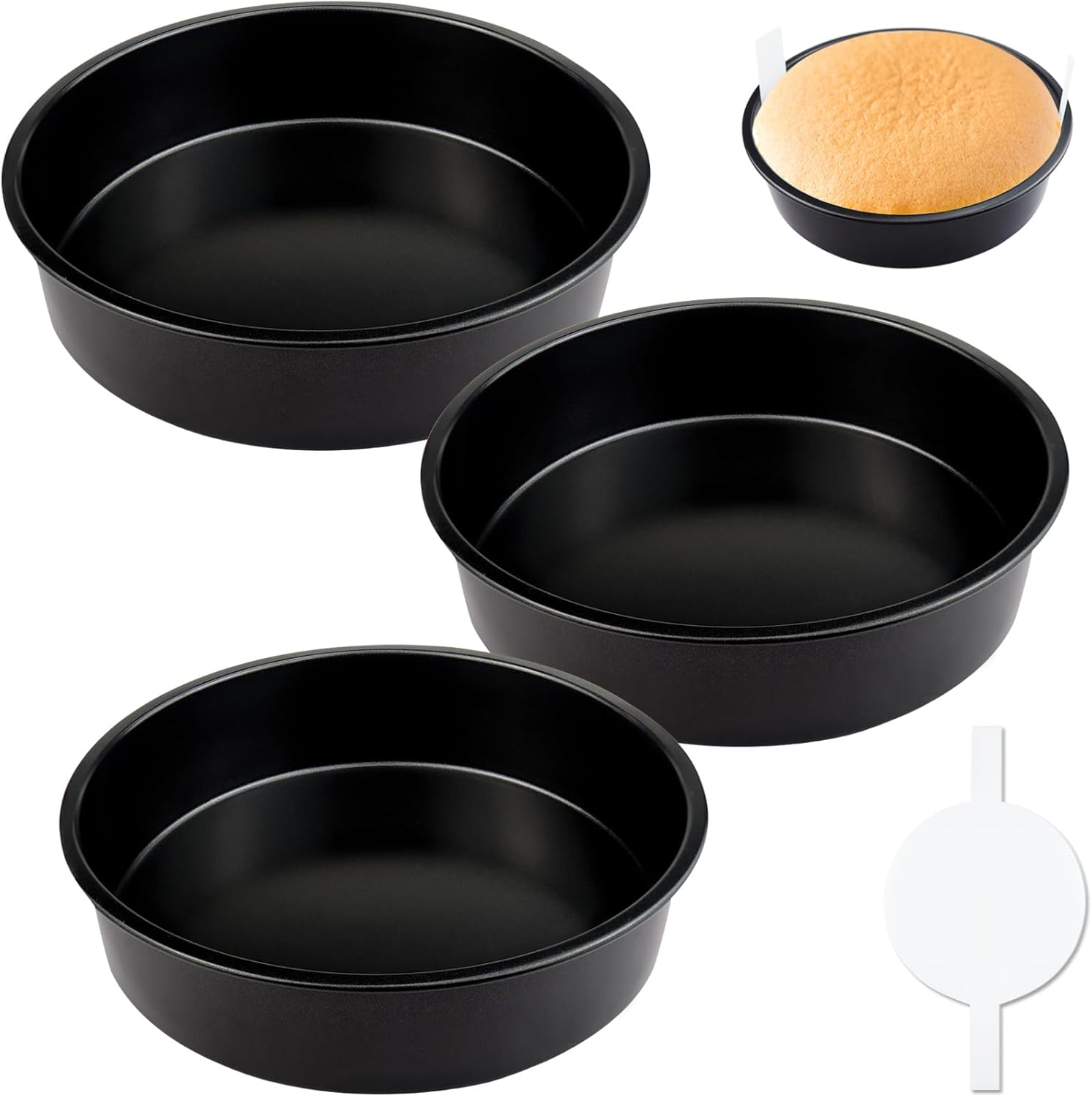 Amazon.com: ArtCute 8-Inch Cake Pan Set of 3, Non-stick Baking Layer ...