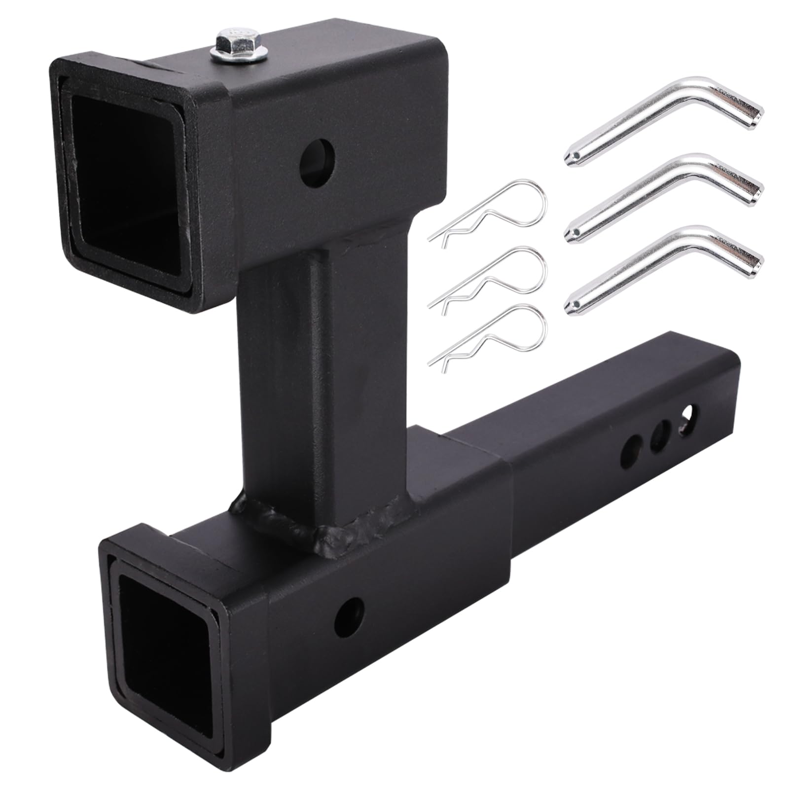 Amazon.com: Angcosy Adjustable Dual Hitch Extension for 2-Inch Towing ...