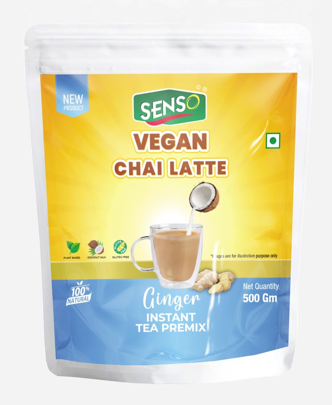Senso Tea Premix Ginger Vegan tea 500g [Just Add Water, Dairy-Free ...