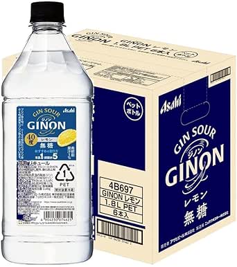 Amazon.co.jp: アサヒ GINON ジノン レモン 40度 ペットボトル 1800ml 1.8L×1ケース/6本 : 食品・飲料・お酒