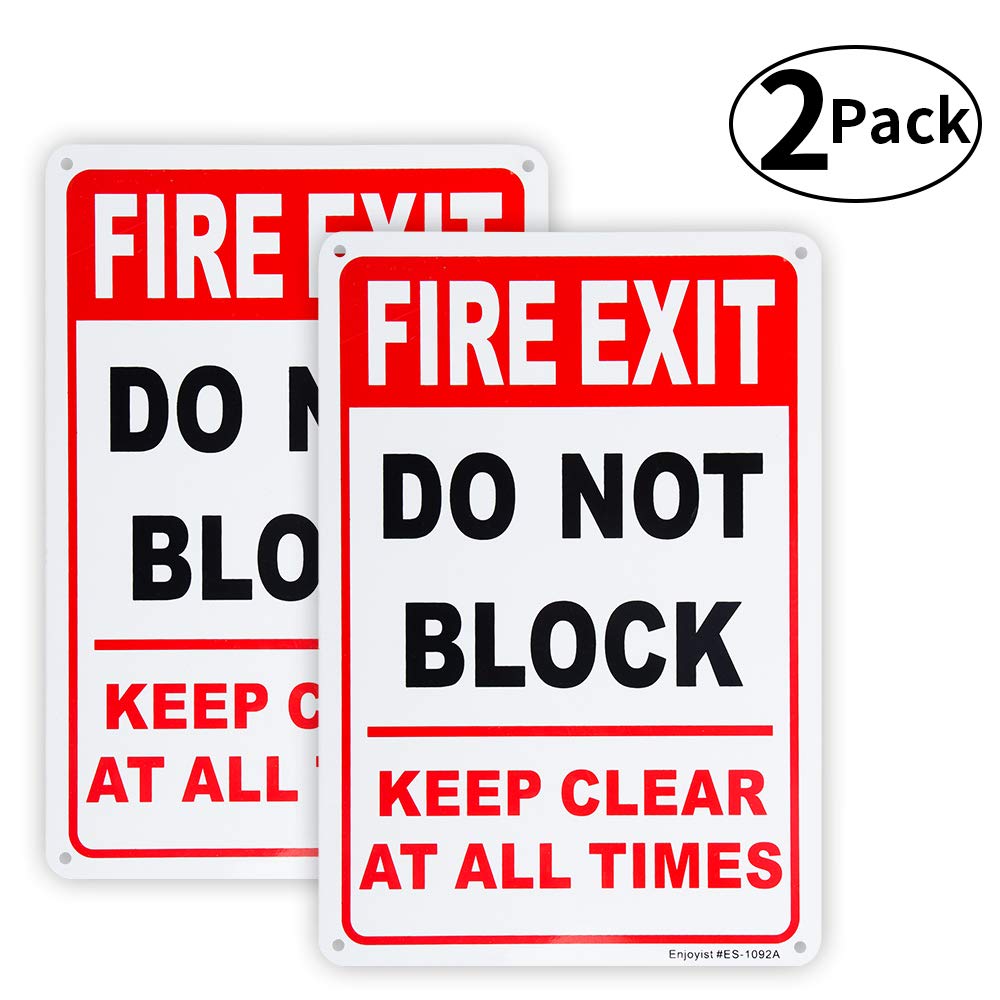 Buy 2 Pack Fire Exit Sign, Do Not Block Keep Clear at All Times Safety ...