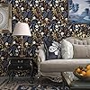 BOKEBEVE Extra Long Blue Black Gold Peel and Stick Wallpaper Vintage ...