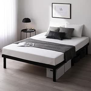 Amazon｜RASIK ベッド すのこベッド シングル ポケットコイルマットレス付き ブラック ヘッドレス ローベッド 3段階高さ調節 天然木 お客様組立 NOORA ノーラ｜フレーム ...