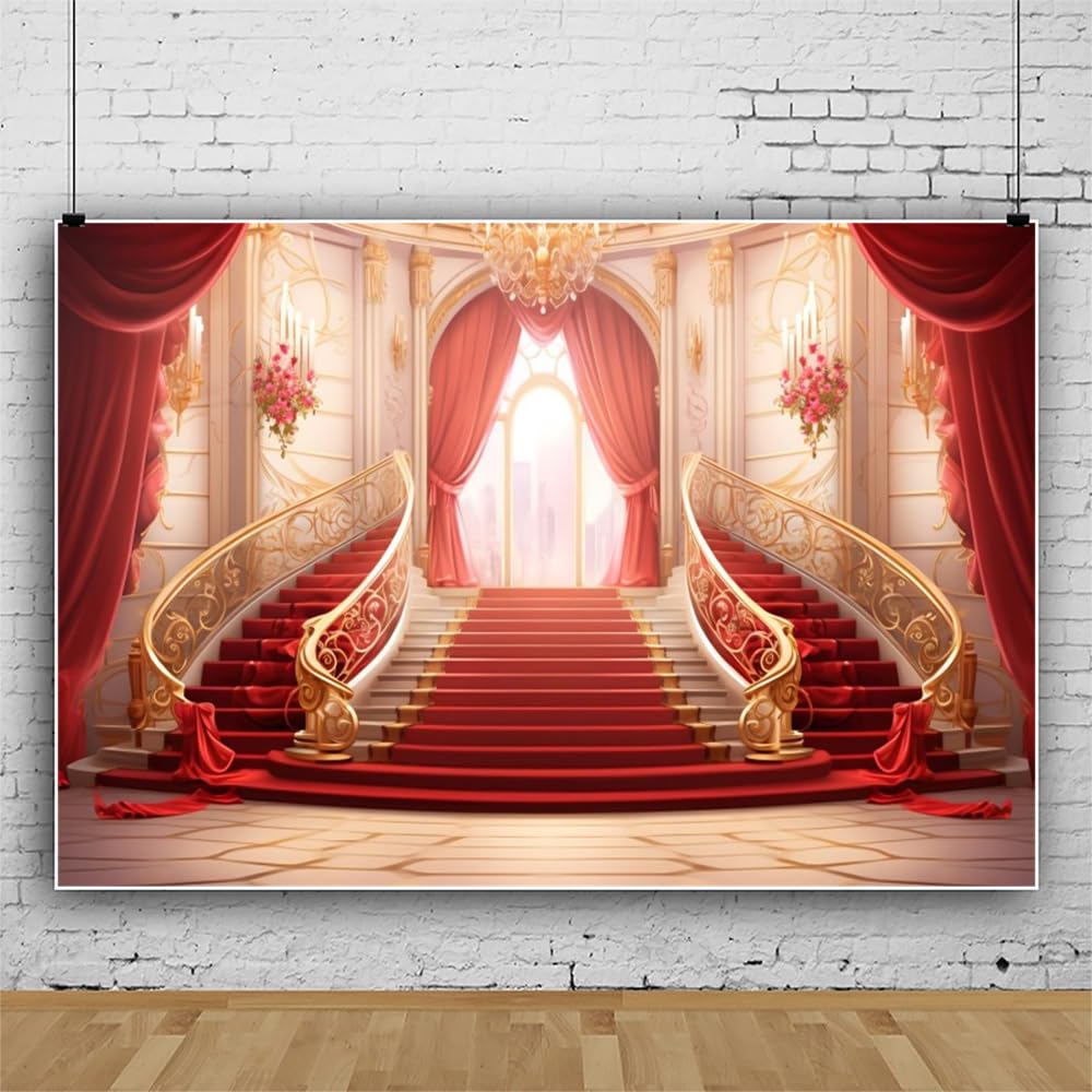 Amazon.com : ChloropLastid Luxury Red Carpet Palace Backdrop 10x8ft ...