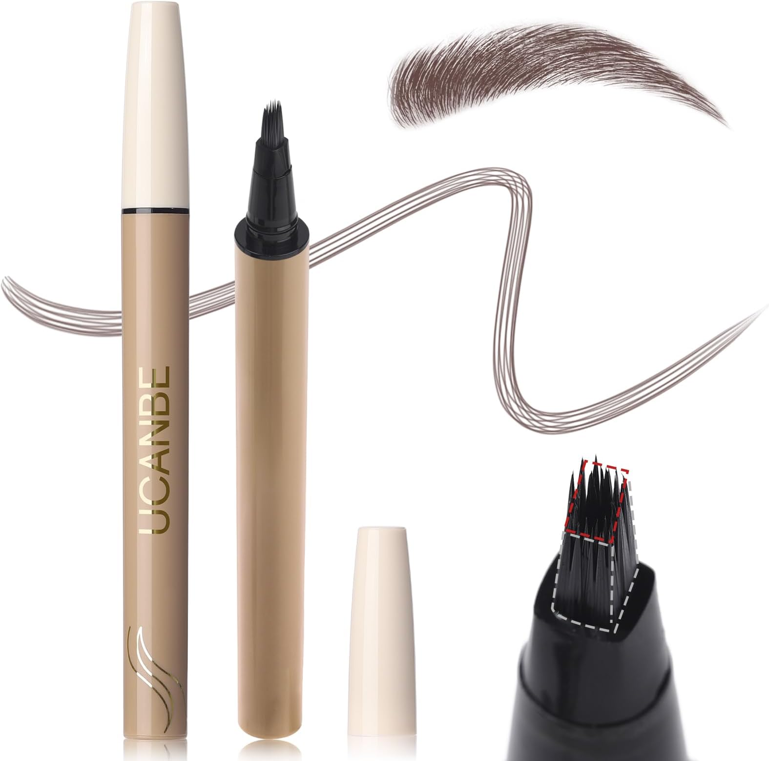 Amazon.com : Brow-Fection Angled Brush & Dip Liquid Eyebrow Gel, Brow ...
