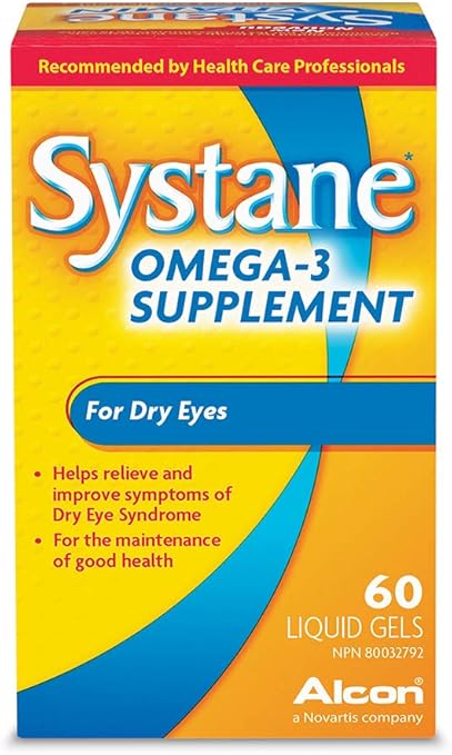 SYSTANE® Omega-3 Supplement, Ocular Vitamin For Dry Eyes, 60 Liquid ...