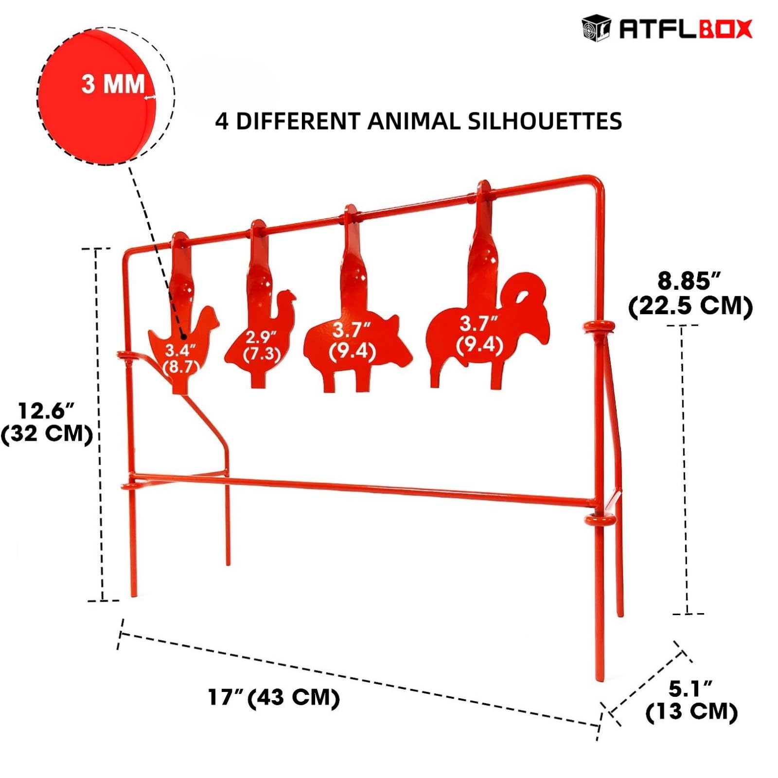 Snapklik.com : Atflbox BB Gun Target Animal Silhouette Heavy Metal ...