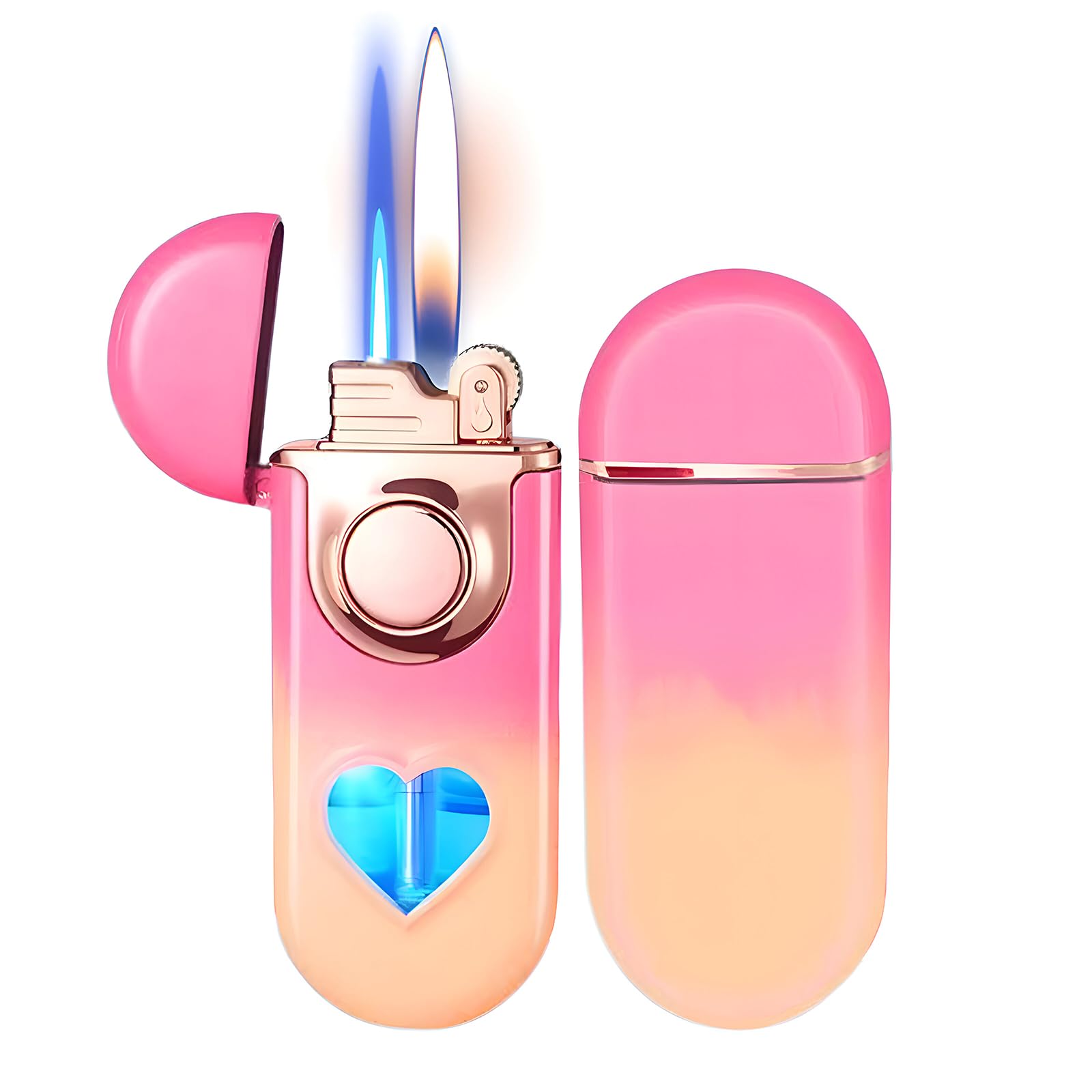 Amazon.com: Torch Lighter, Dual Flame Lighter with 6pcs Flint Stone ...