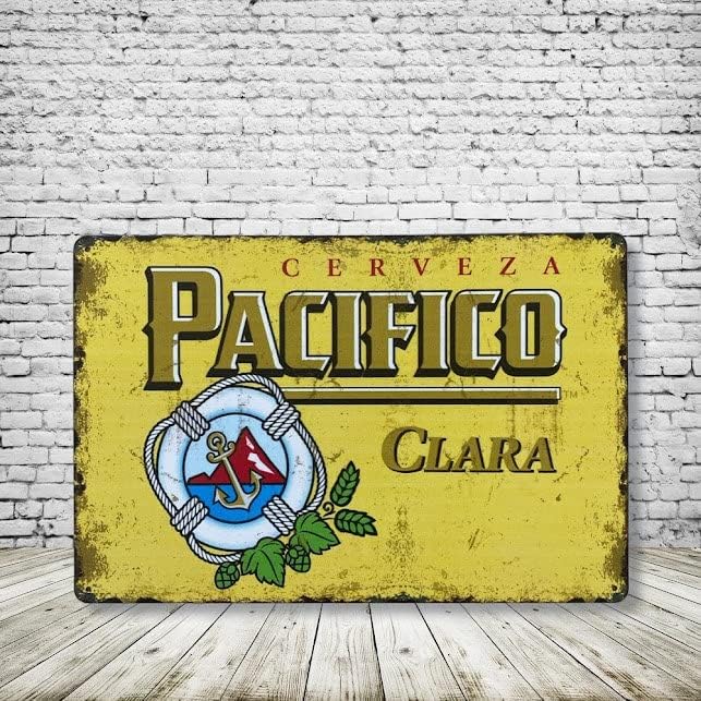 Amazon.com: Nostalgic Metal Tin Sign Pacifico Bathroom bar garages ...
