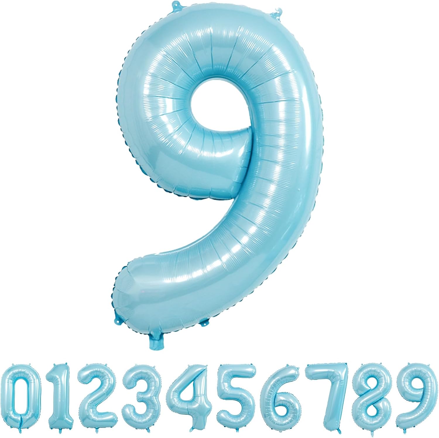 Amazon.com: 40 Inch light blue Number Balloons, Helium Mylar Foil ...