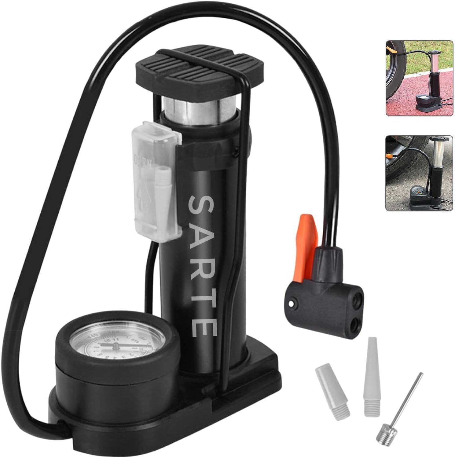 VULGARIS Air Foot Pump for Cars, Bikes, Bicycles - High Pressure Foot ...