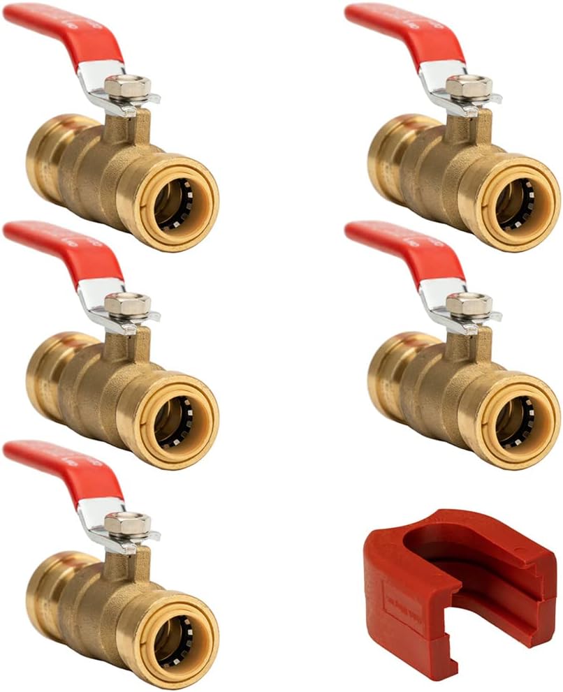 Amazon.com: QuickFitting 1/2 Inch Push On Ball Valve | Patented Design ...