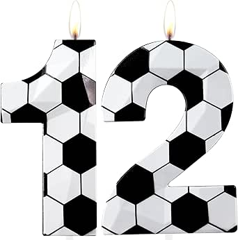 Amazon.com: 12th Birthday Candles Number 12 Candles Soccer Happy ...