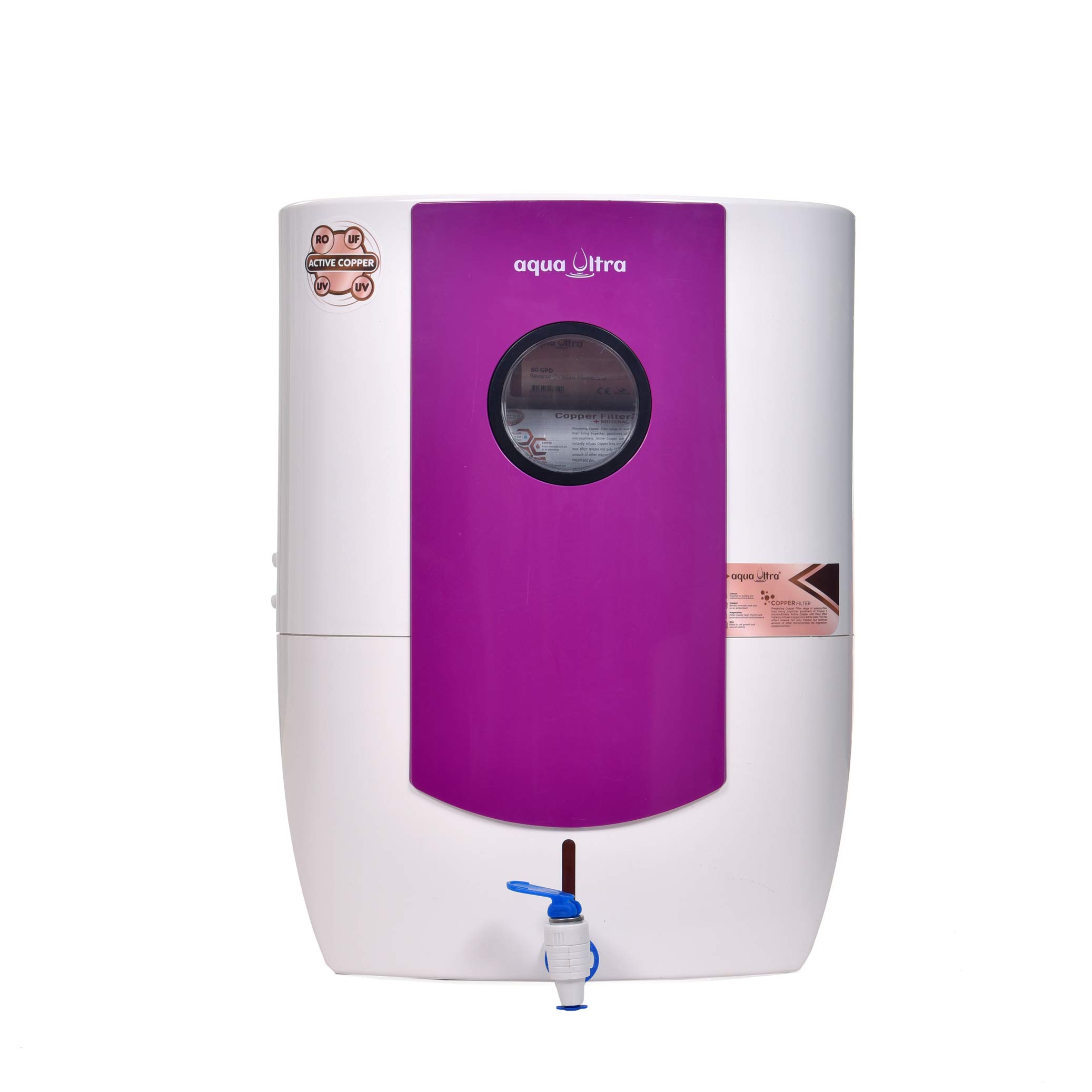 Aqua Ultra Aqua-Lake Copper + zinc + alkaline 13-L RO+UV MTDS Water ...