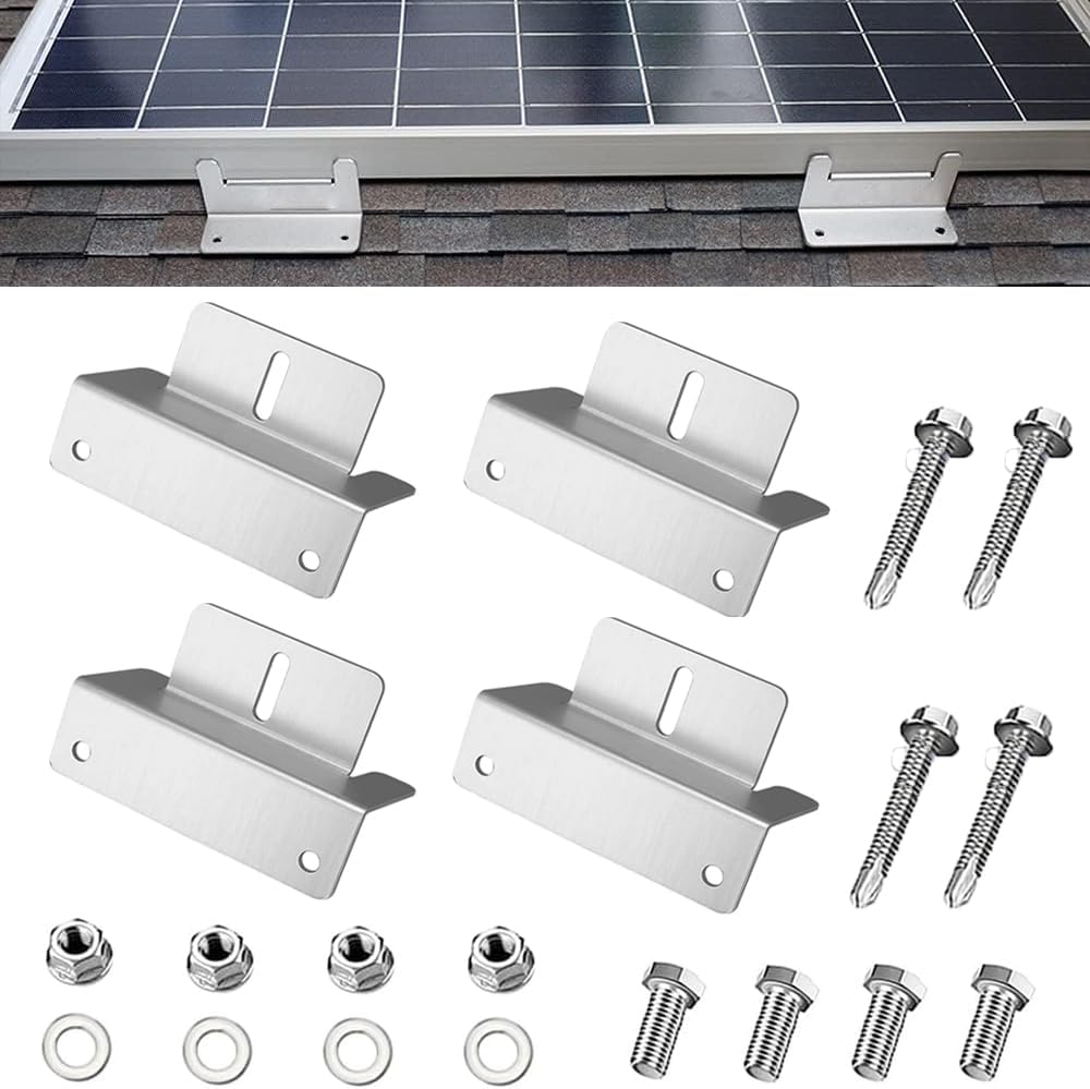 Amazon.com: SUNMAK 4 Units per Set Solar Panel Mounting Z Brackets ...