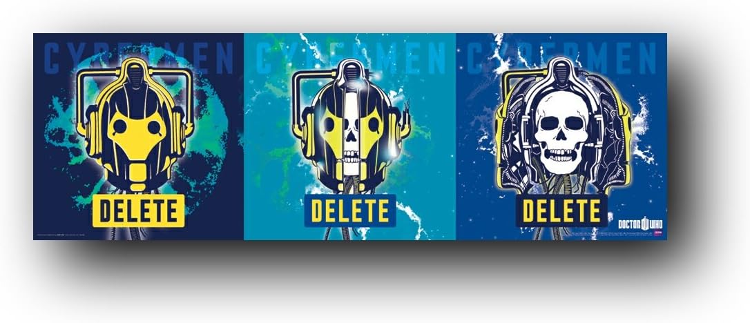 Amazon.com: Culturenik Doctor Who Cyberman Triptych TV Show Poster ...