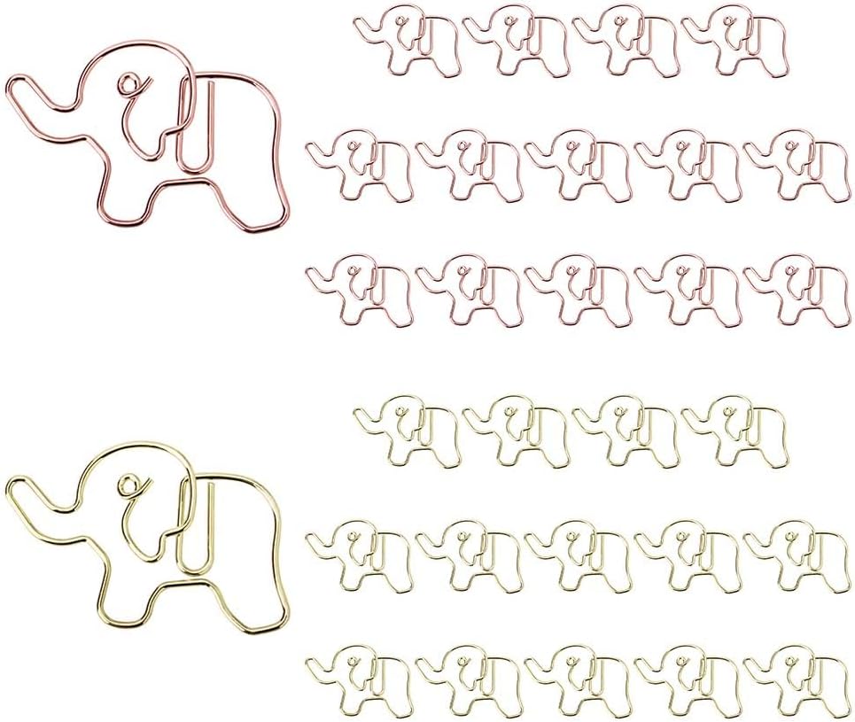 Amazon.com : Cute Elephant Shaped Paper Clips Bookmarks, Funny Animal ...