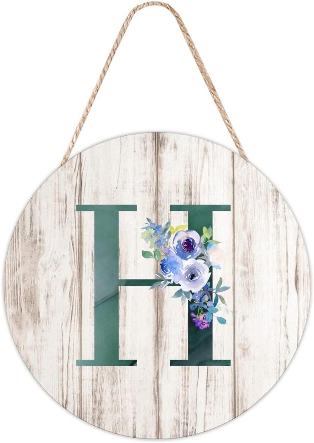 Amazon.com: JuneLucky Vintage Round Wood Home Decor Sign 14x14 Blue ...