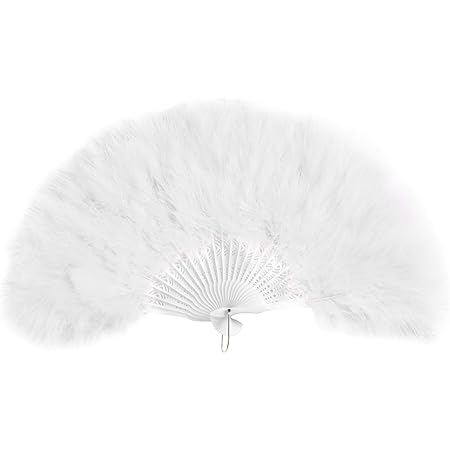 Amazon.com: HAPPY FEATHER Handheld Marabou Feather Fan, 1920s Vintage ...