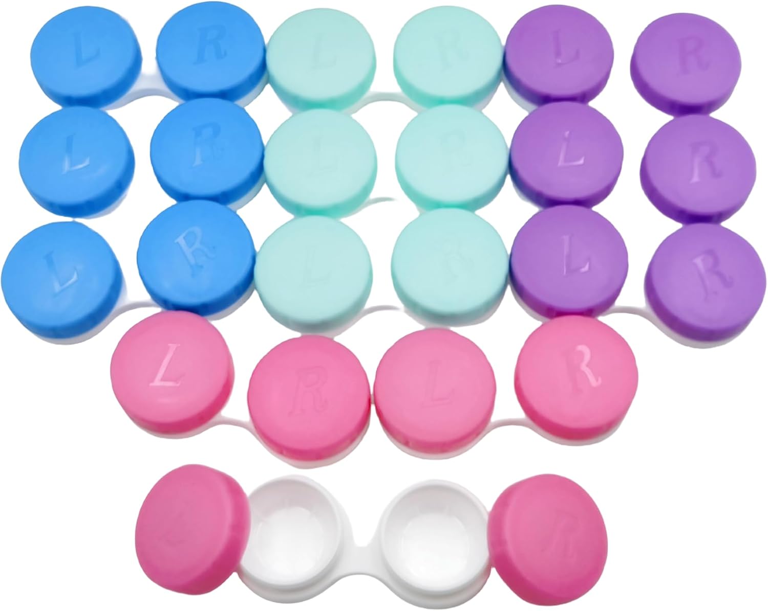 Amazon.com: TUJAO 12PCS Colorful Contact Lens Case, Left/Right Eyes ...