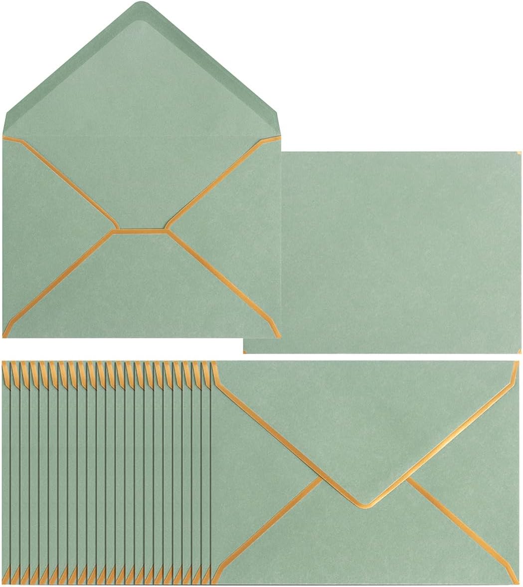 Amazon.com : A7 Envelopes - 25-Pack V Flap Foil Border Luxury Mailing ...