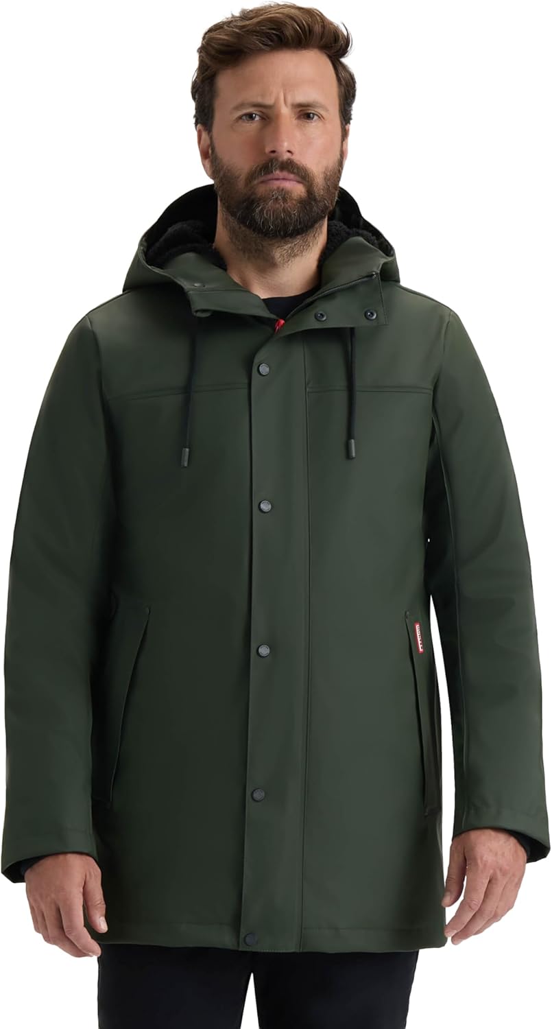 Hunter Herren Sam Poly Rubberized Longline Rain Coat Regenmantel, Jäger ...