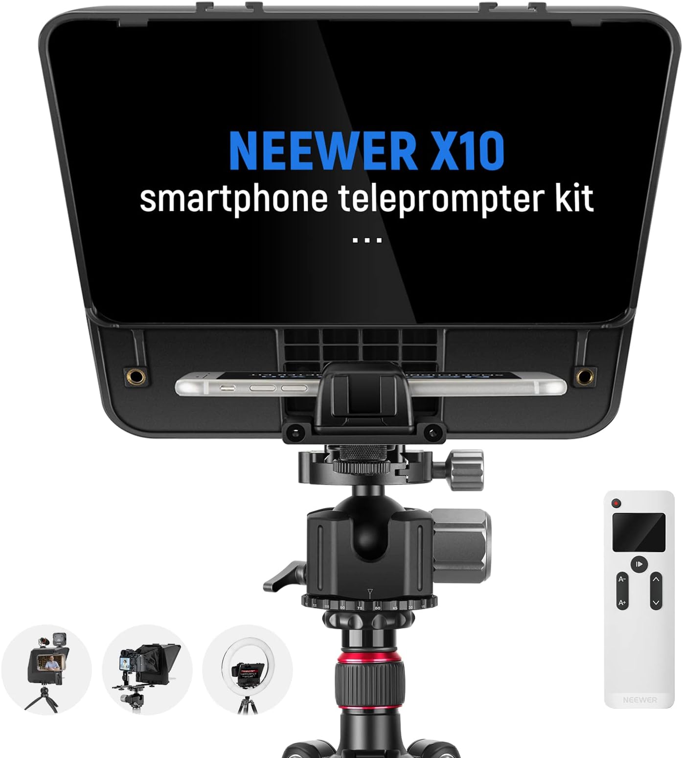 Amazon.com : NEEWER Teleprompter X10 Vlog Tripod Kit with RT-110 Remote ...