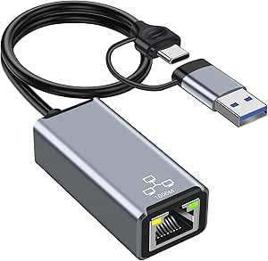 USB to Ethernet Adapter, USB C to Ethernet Adapter, 2in1 USB3.0/USB-C ...