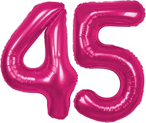 Amazon.com: 40 Inch Number 45 Balloon Pink Jumbo Giant Big Large Number ...