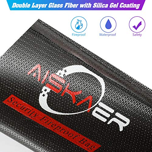 Snapklik.com : 2PACK 8x 5 Fireproof Money Bag,Small Fireproof Bag ...