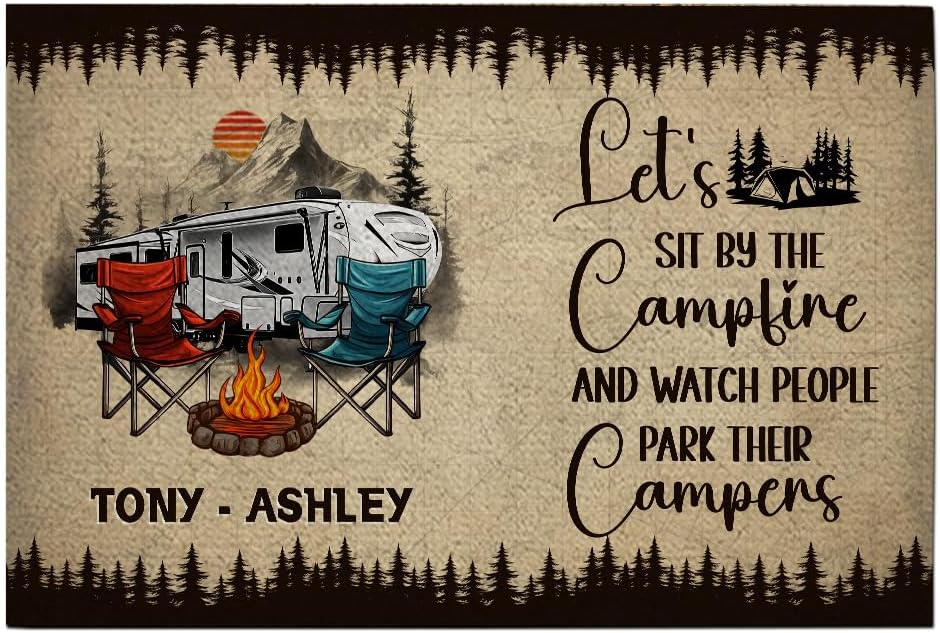 Amazon.com: N NAMESISS All Over Printed, Personalized Camping Doormat ...