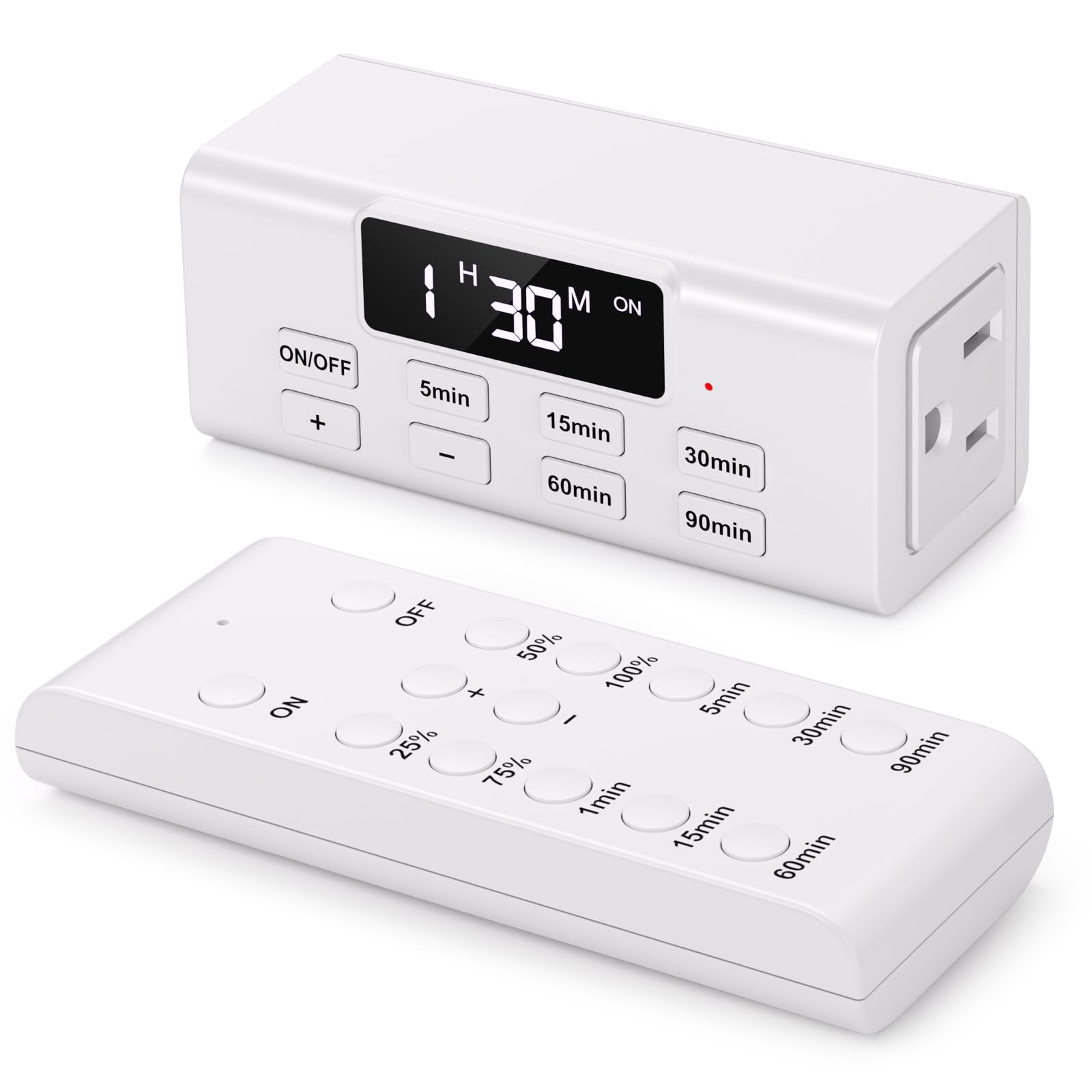 NEARPOW Indoor Dimmer Plug for String Lights, Up to 99 Hours Countdown ...