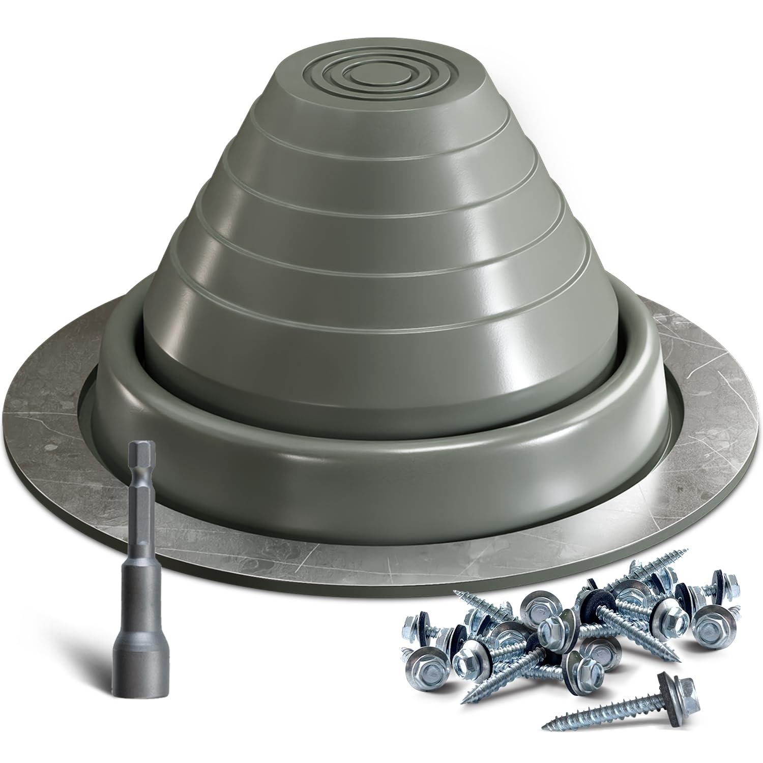 VIVIDA #3 Metal Roof Pipe Flashing Boot, Silicone Pipe Flashing Vent ...