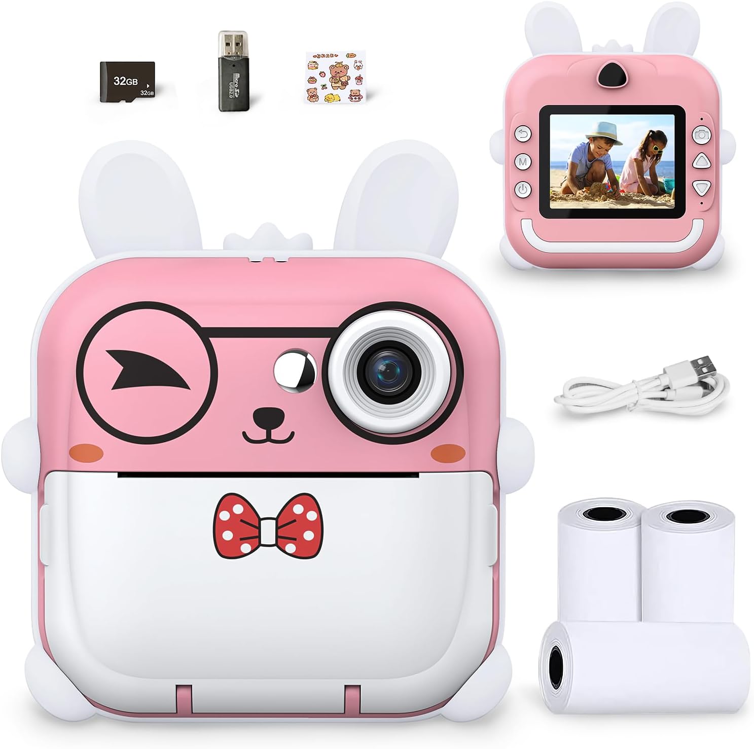Kids Camera for Girls Boys, Instant Camera for Kids with Print Photo ...