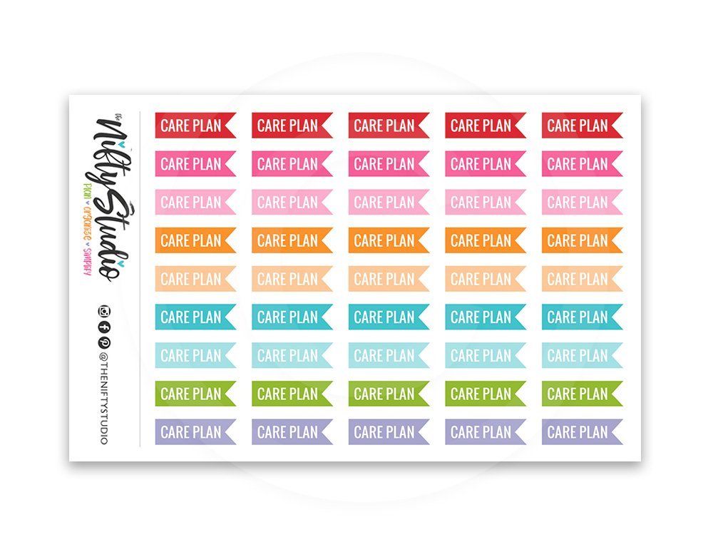 Amazon.com: Care Plan Nursing School Planner Stickers | Multi Colored ...