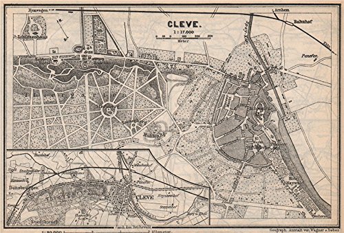 Amazon.com : KLEVE (CLEVES, KLEEF, KLEFF) town city stadtplan ...