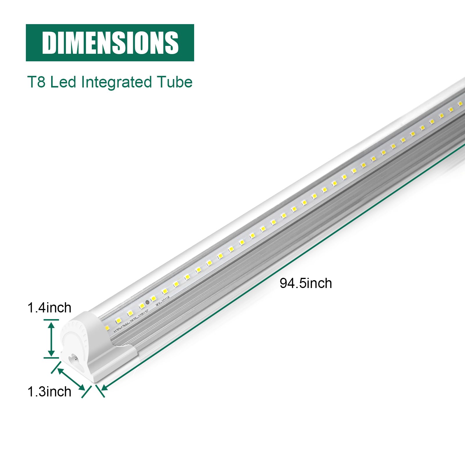 Snapklik.com : 10 Pack 8FT 80W LED Shop Light, 5000K 12000LM Integrated ...