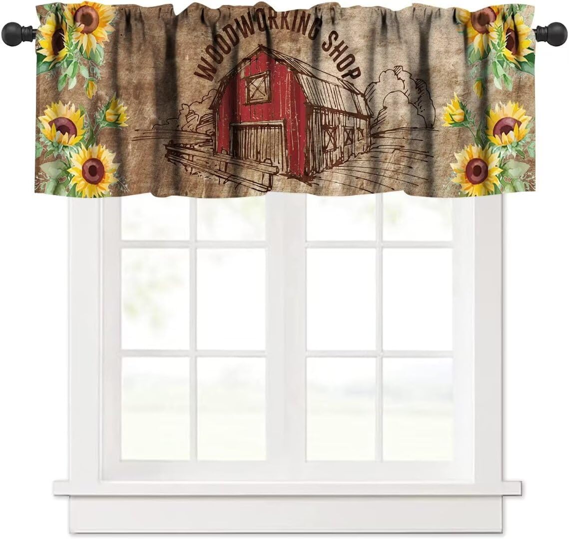 Amazon.com: BenYaSong Farmhouse Kitchen Curtains Valances, Farm Animals ...