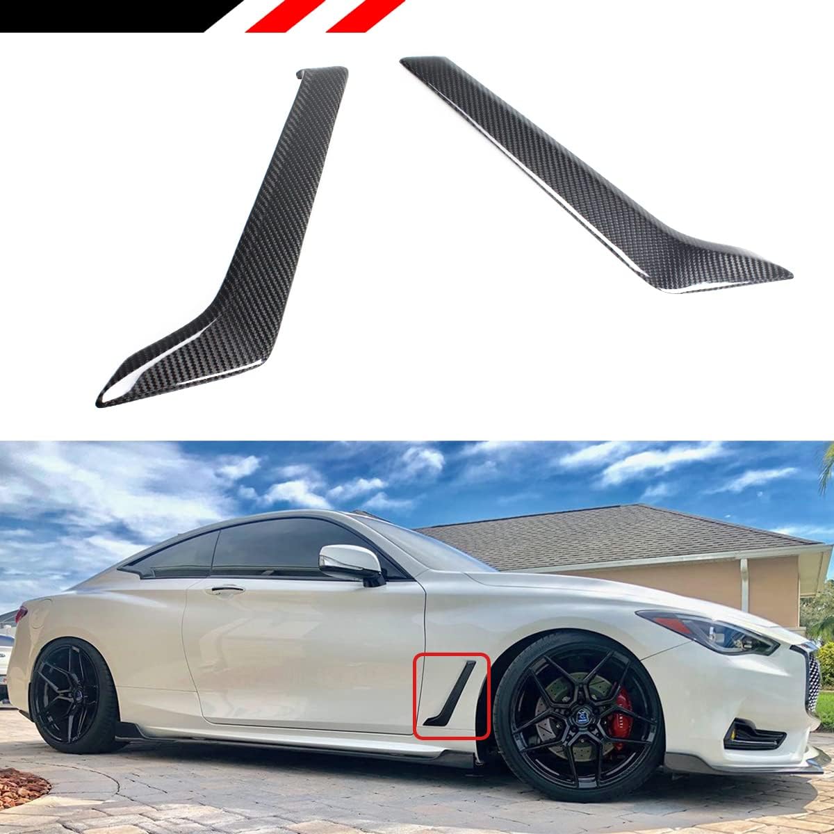 Amazon.com: Cuztom Tuning Real Carbon Fiber Add-on Front Fender Side ...