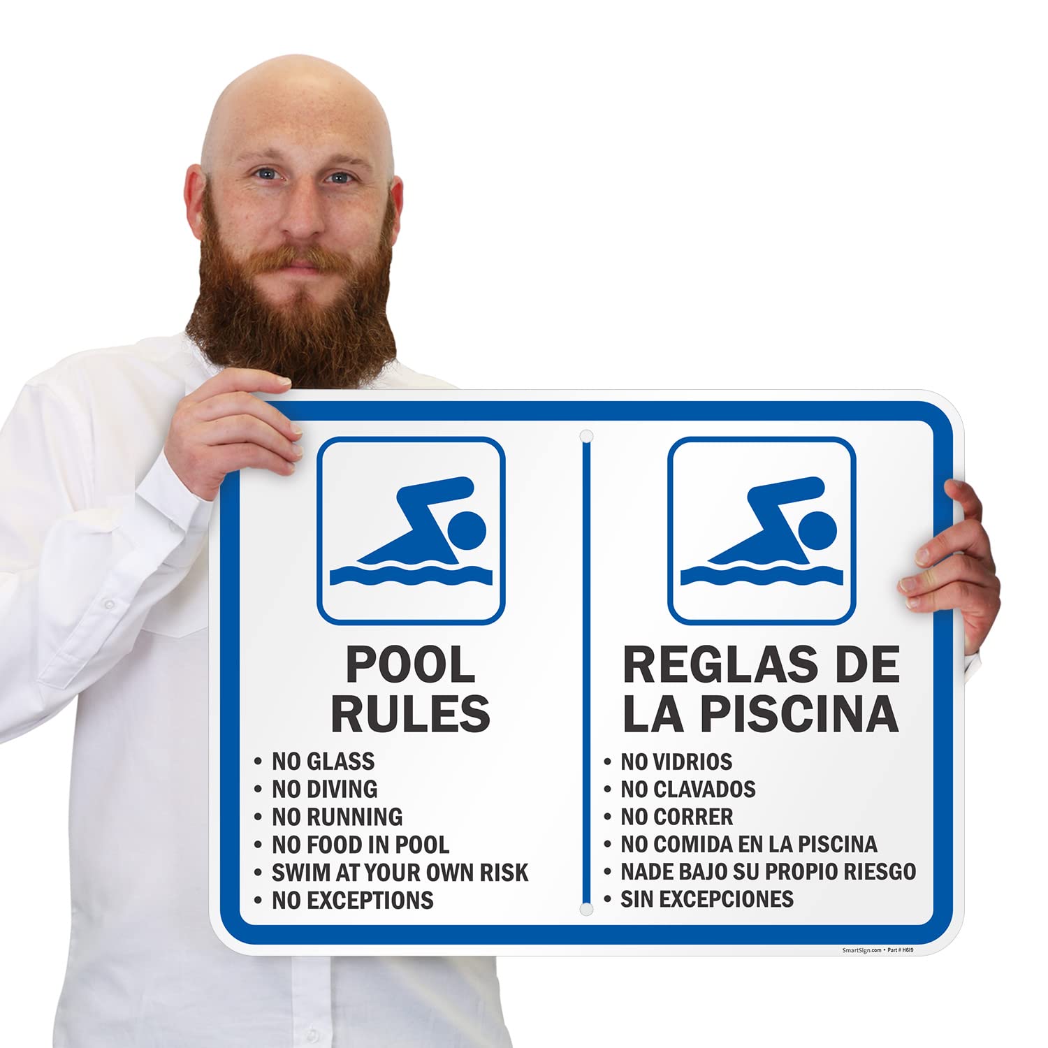 Amazon.com: SmartSign 18 x 24 inch “Swimming Pool Rules/Reglas De La ...
