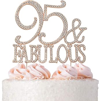 Amazon.com: 95 Years Blessed & Loved Cake Topper, 95th Birthday ...