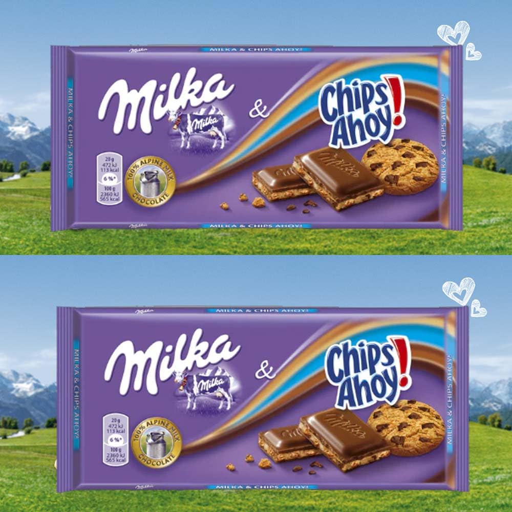 Milka Chocolate Bars Variety Flavours Collection 100g (Milka Chips Ahoy ...